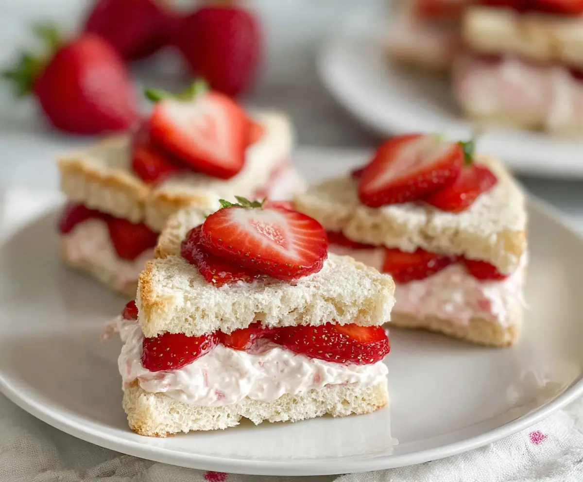 Strawberry Cream Cheese Tea Sandwiches